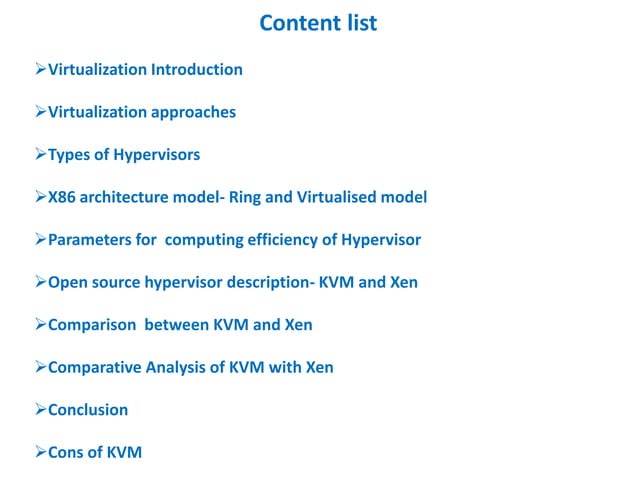 Open source hypervisors in cloud | PPTX | Operating Systems | Computer Software and Applications