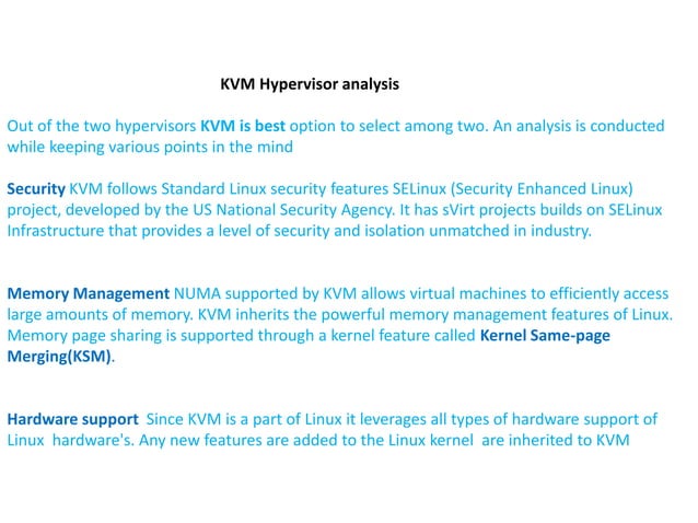 Open source hypervisors in cloud | PPTX | Operating Systems | Computer ...