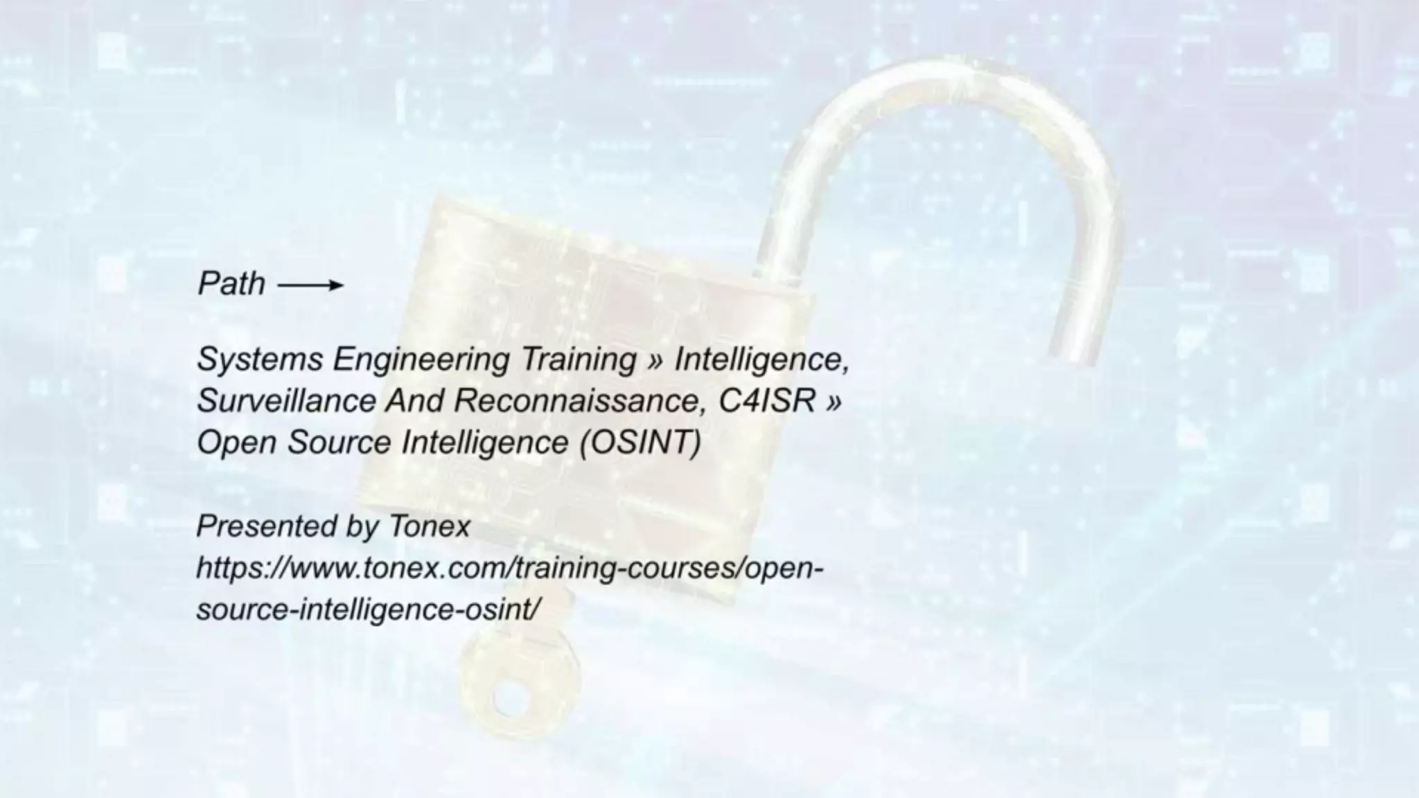 OSINT (Open Source Intelligence) Training by Tonex | PPTX
