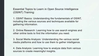 OSINT (Open Source Intelligence) Training by Tonex | PPTX