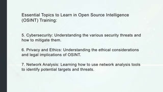 OSINT (Open Source Intelligence) Training by Tonex | PPTX