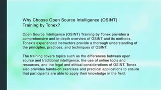 OSINT (Open Source Intelligence) Training by Tonex | PPTX