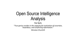 Open source intelligence analysis | PPT