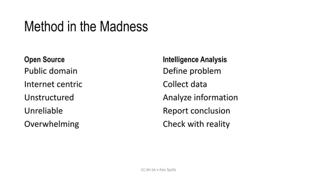 Open source intelligence analysis | PPT