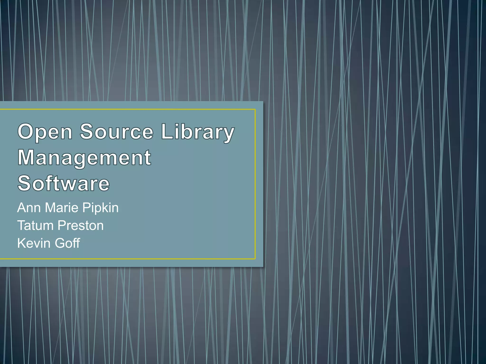 Open source library management software | PPT