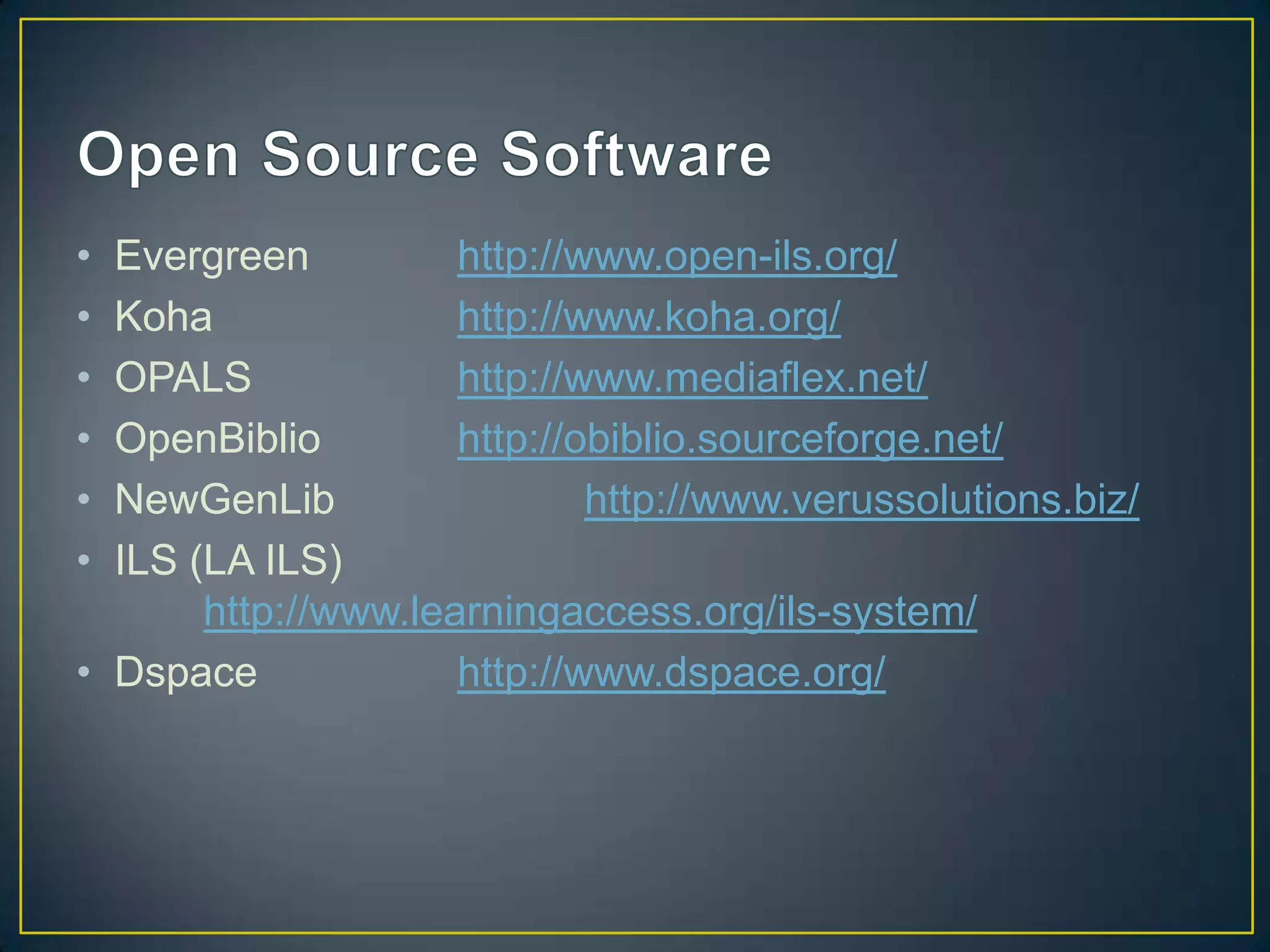 Open source library management software | PPT