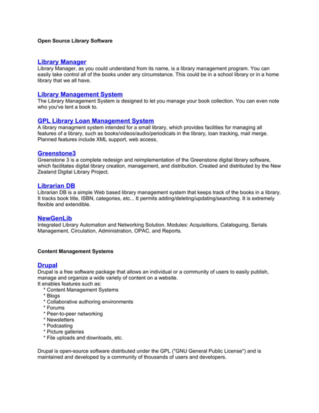 Open source library software | PDF