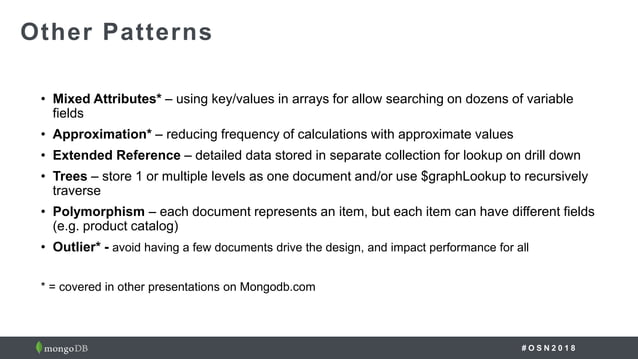 Open Source North - MongoDB Advanced Schema Design Patterns | PPTX
