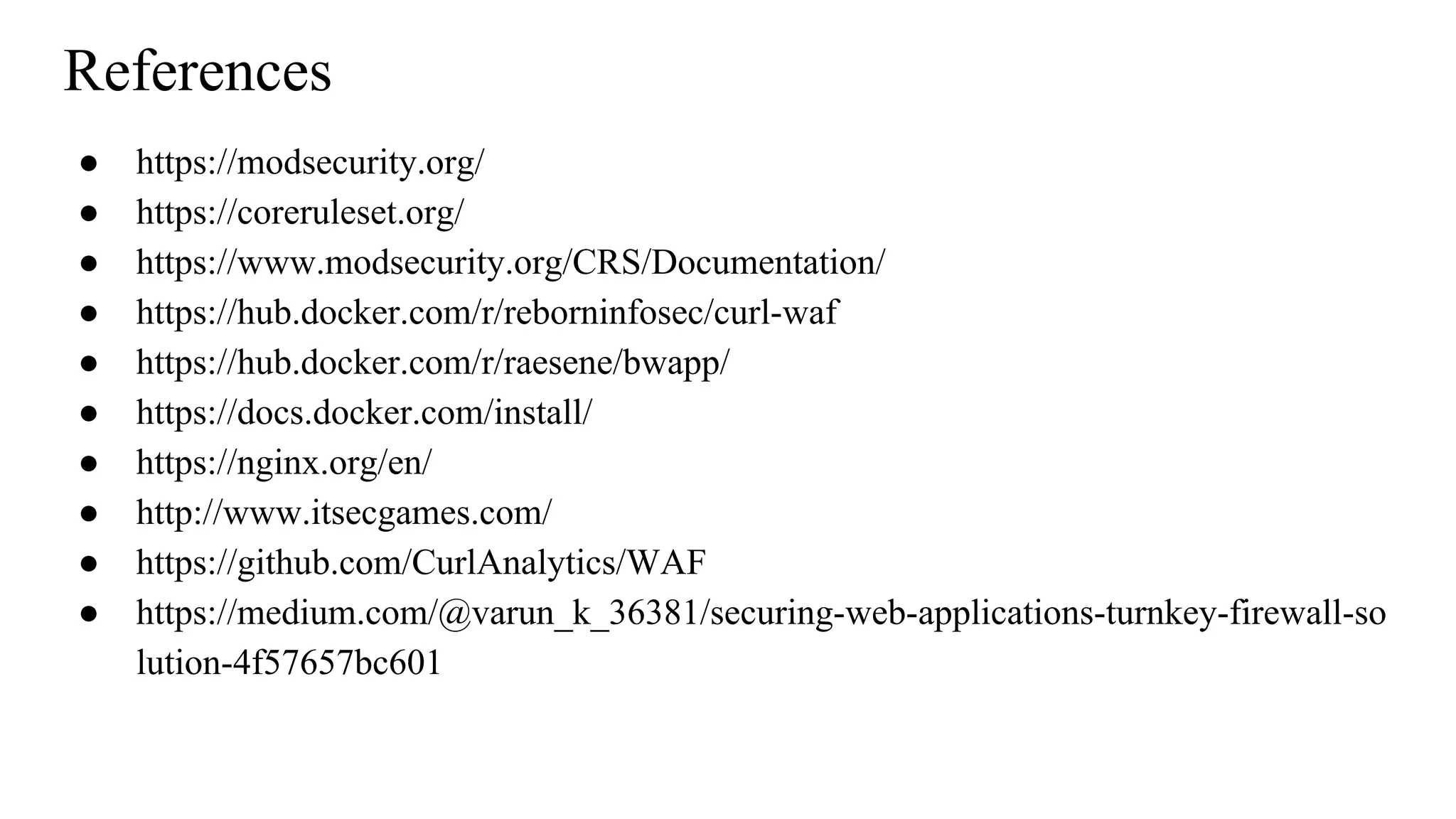 Opensource pnp container based waf | PPT | Free Download