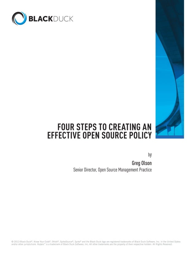 Four Steps to Creating an Effective Open Source Policy | PDF