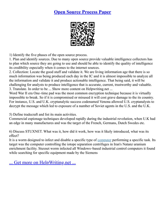 Open Source Process Paper | PDF | Internet | Computing