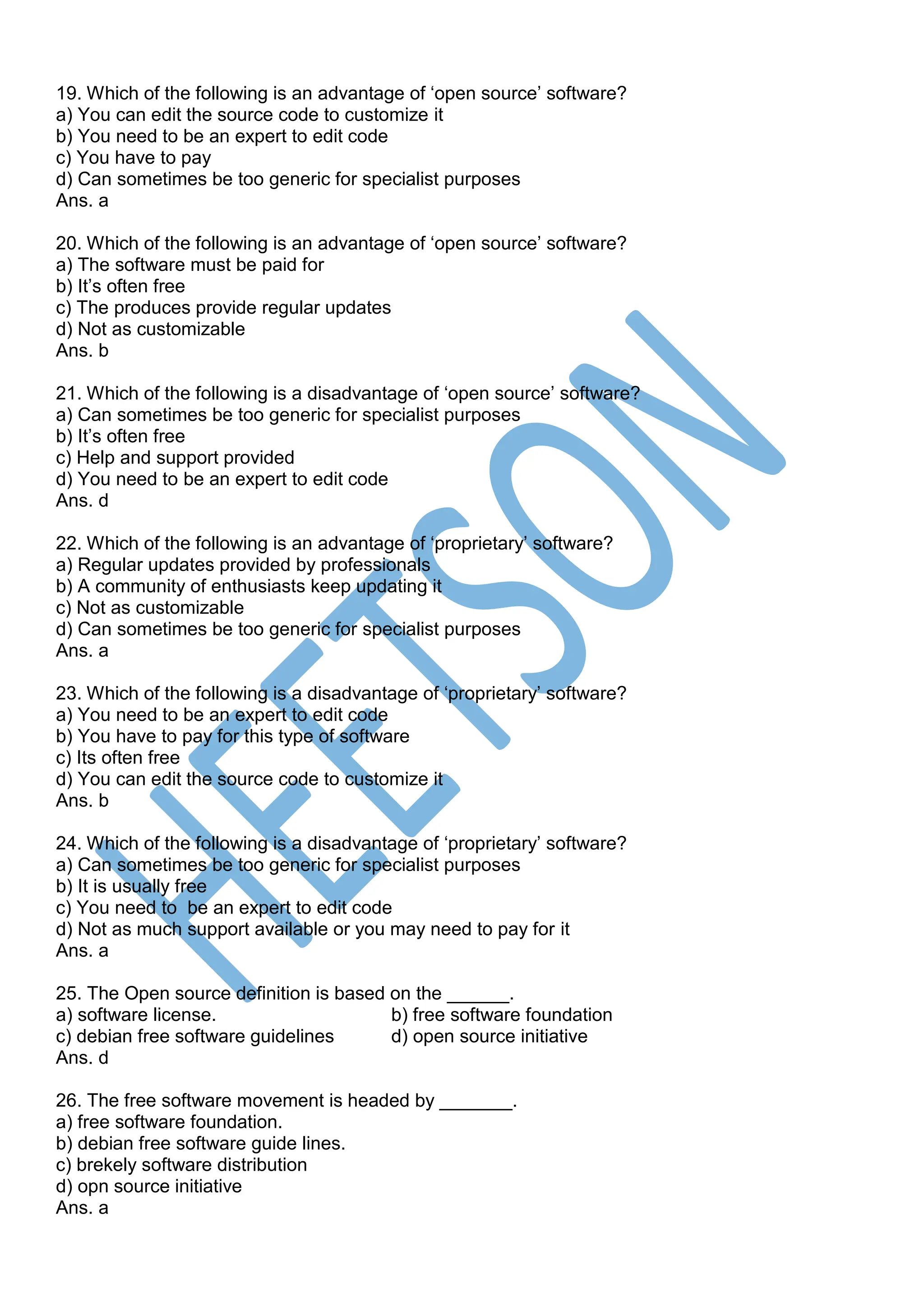 Open Source Software Important Questions | PDF