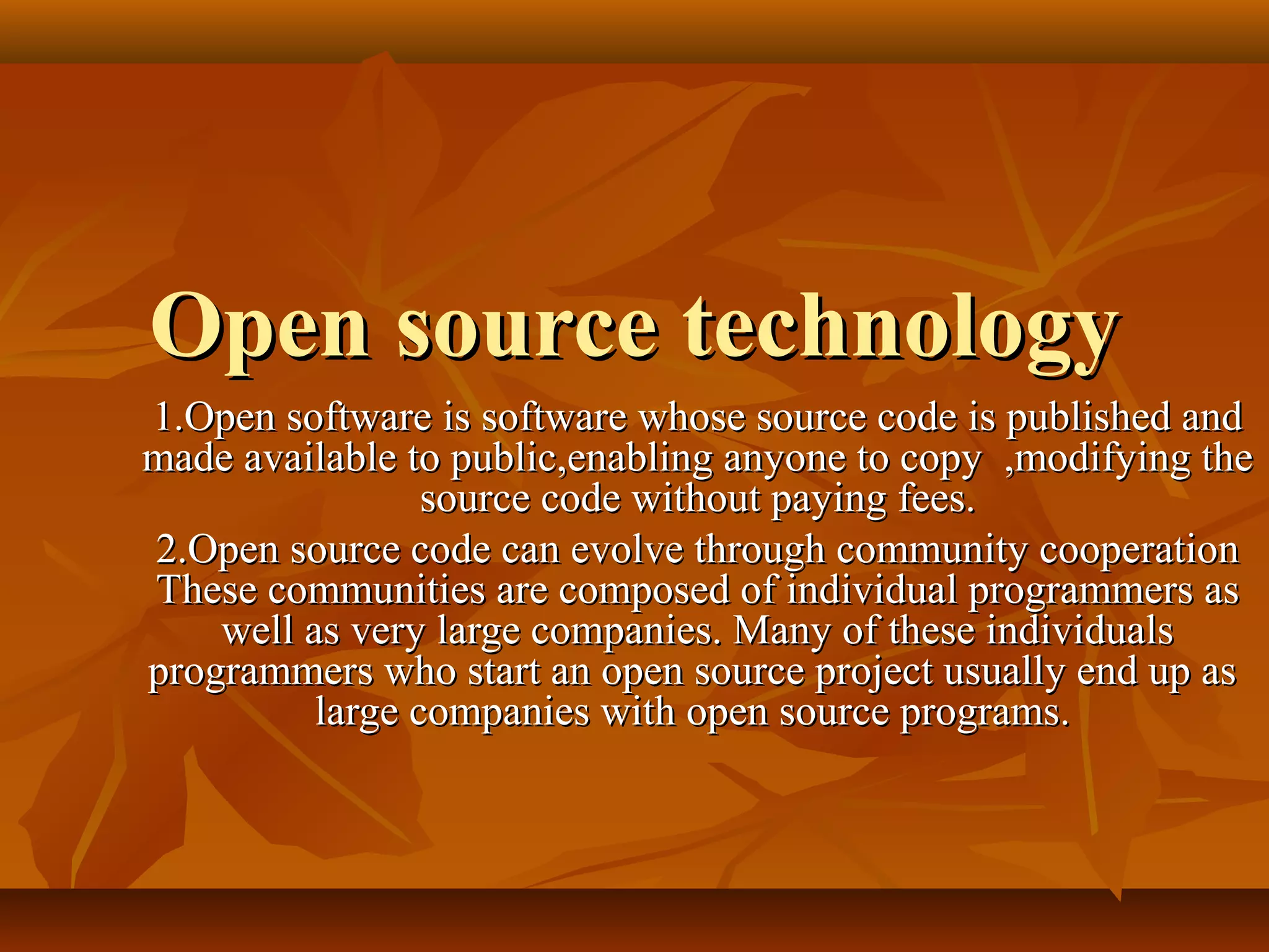 Open source technology | PPT | Shareware and Freeware | Computer ...