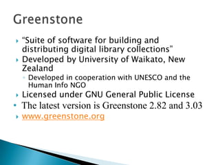 Open source tools developing digital libraries | PPT