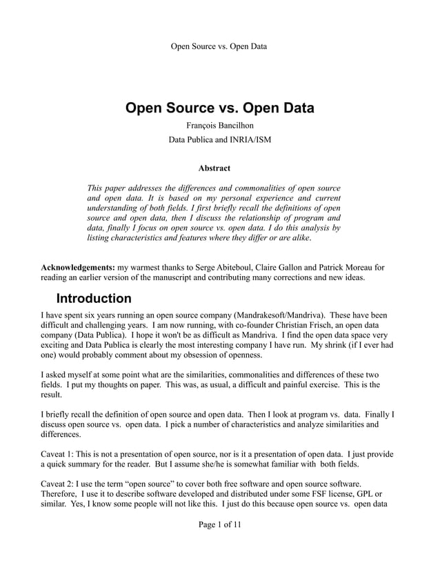 Open source vs. open data | PDF | Programming Languages | Computing