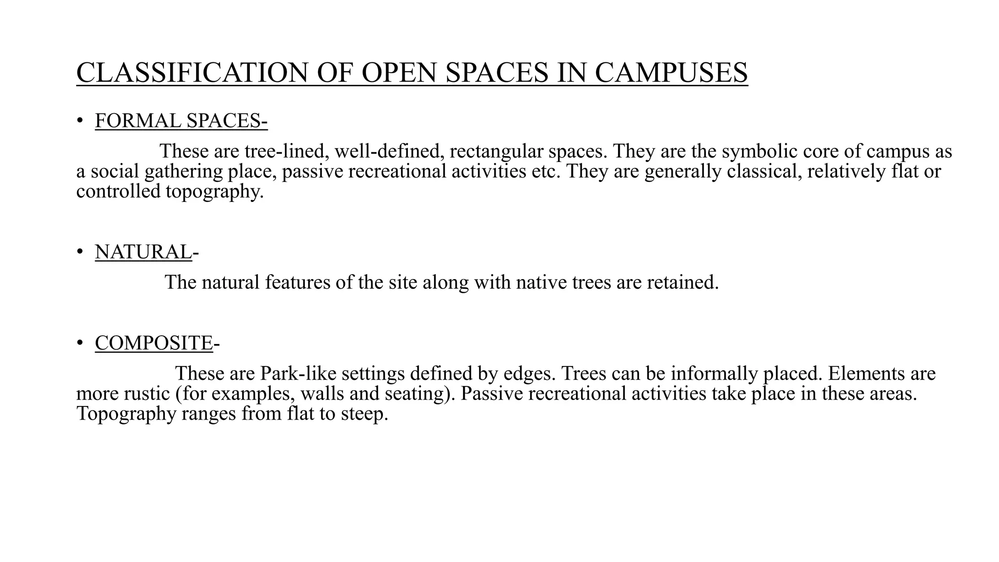 Recreation Spaces, Open Spaces and student residences Literature Study ...