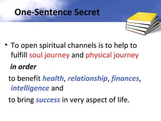 Open spiritual channels | PPT