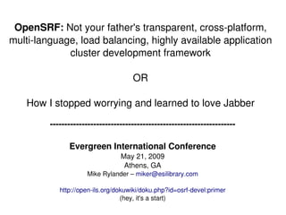 OpenSRF and Evergreen | PDF