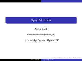OpenSSH tricks | PPT