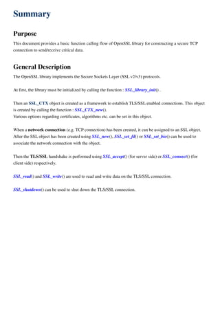 OpenSSL Basic Function Call Flow | PDF