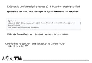 Open ssl certificate (https) for hotspot mikrotik | PDF | Internet | Computing