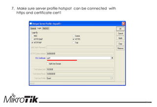 Open ssl certificate (https) for hotspot mikrotik | PDF