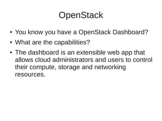 OpenStack, a view from sysadmin. Ver. 0.1 | PDF | Cloud Computing ...