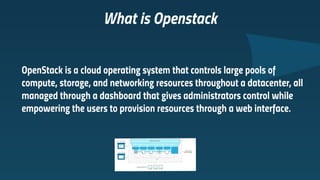 Introduction to what OpenStack is, and how it differs from AWS, and its ...