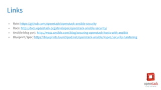OpenStack-Ansible Security | PPT