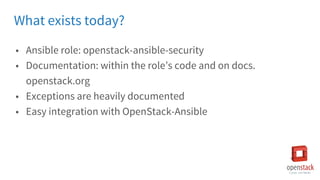 OpenStack-Ansible Security | PPT