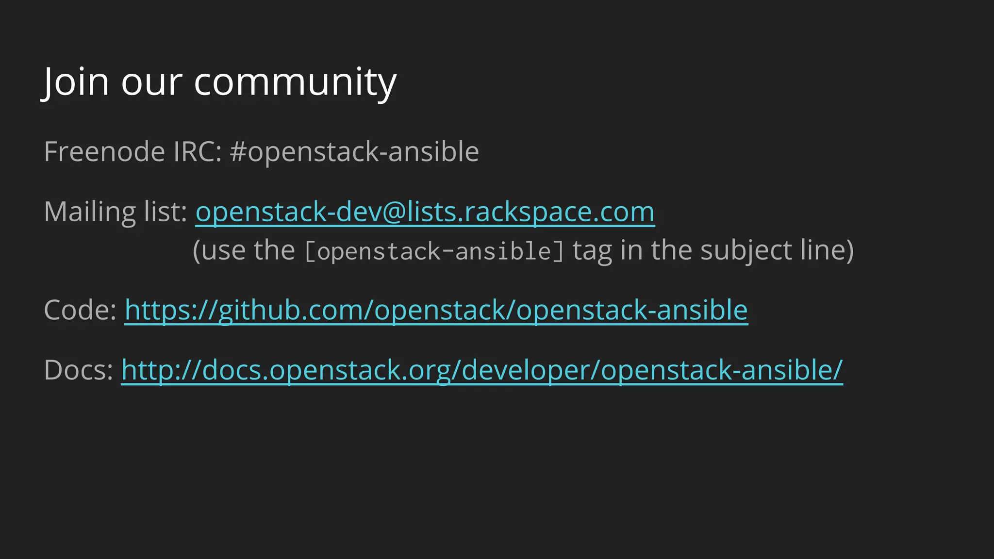 Flexible, simple deployments with OpenStack-Ansible | PPT