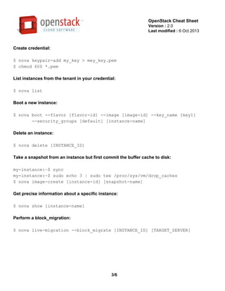 OpenStack Cheat Sheet V2 | PDF