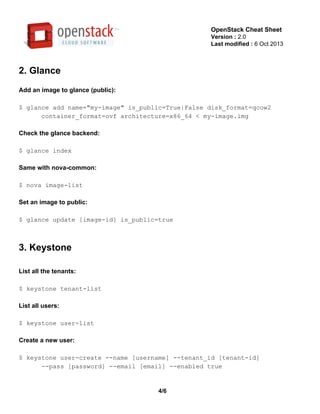 OpenStack Cheat Sheet V2 | PDF