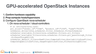 Building a GPU-enabled OpenStack Cloud for HPC - Blair Bethwaite, Monash University | PDF