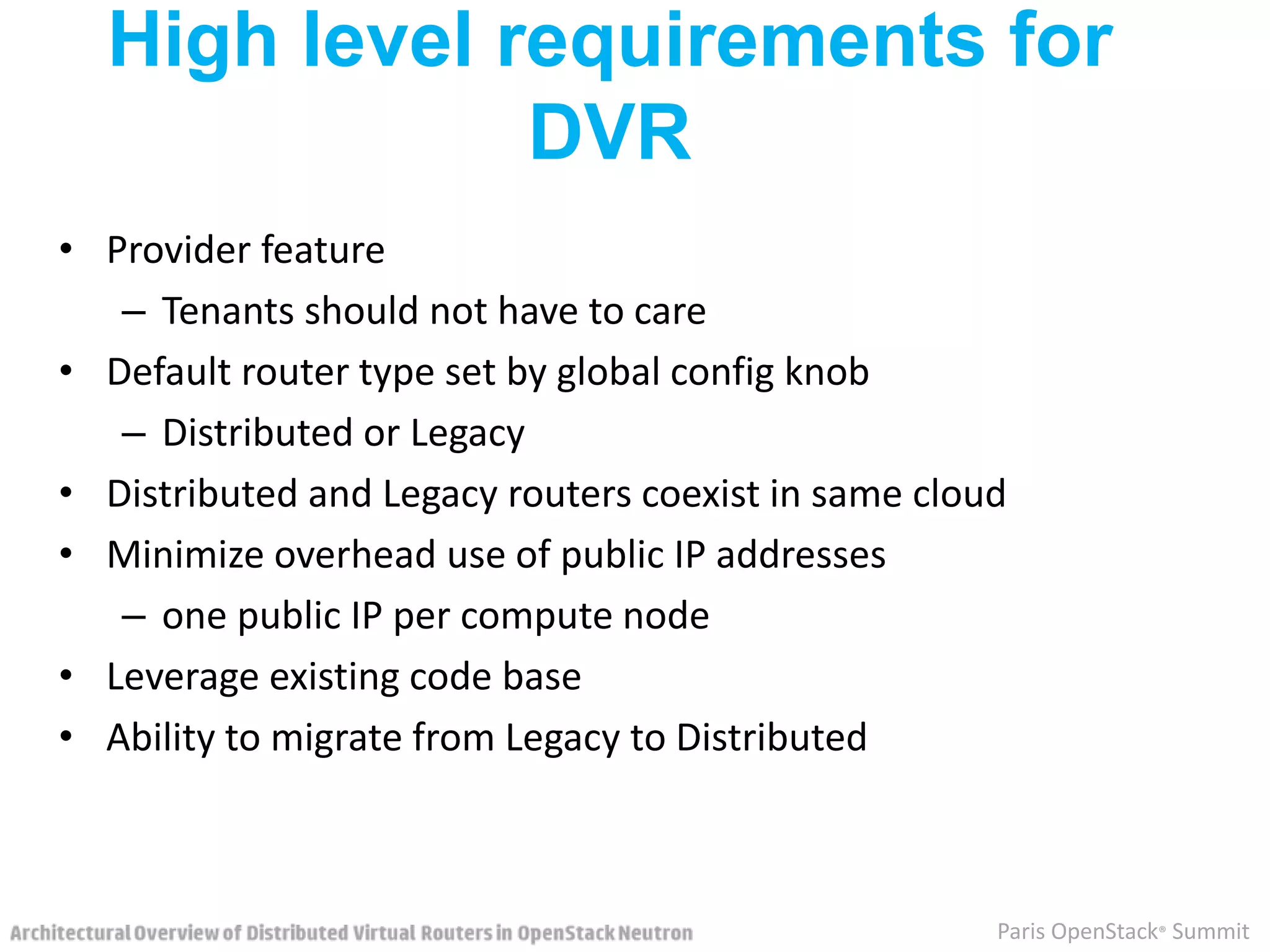 Overview of Distributed Virtual Router (DVR) in Openstack/Neutron | PPTX