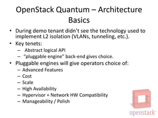 OpenStack Quantum - Past, Present & Future | PPTX | Cloud Computing | Internet