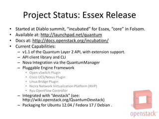OpenStack Quantum - Past, Present & Future | PPTX | Cloud Computing | Internet