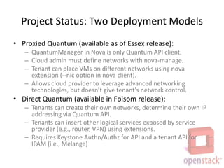 OpenStack Quantum - Past, Present & Future | PPTX | Cloud Computing | Internet