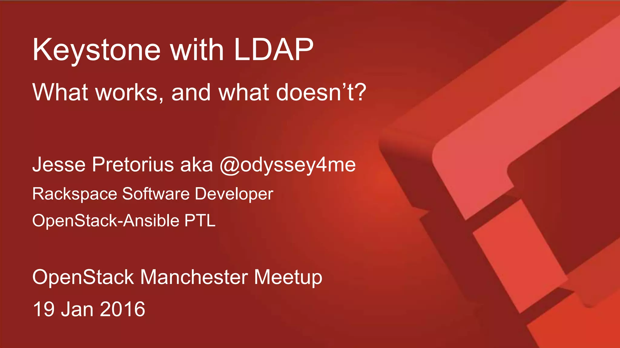 OpenStack Keystone with LDAP | PPT