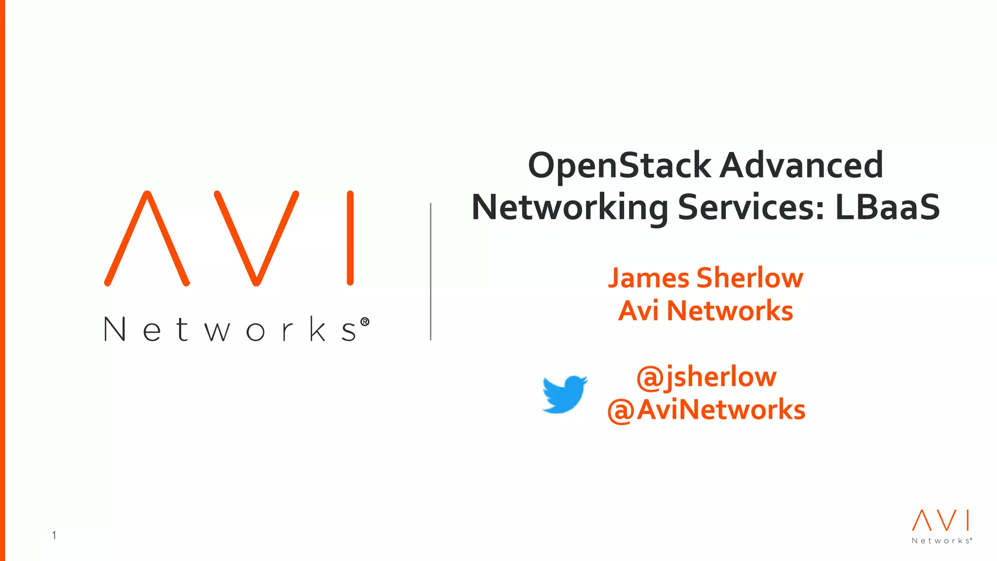 L4-L7 Application Services with Avi Networks | PPTX