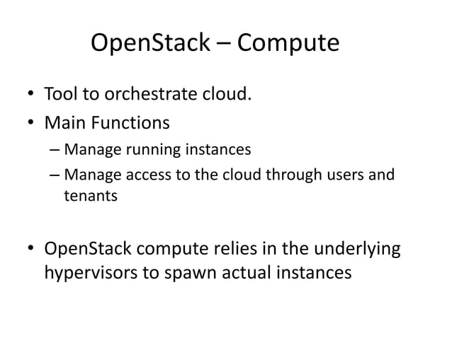 Openstack Overview | PPTX | Cloud Computing | Internet