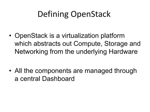 Openstack Overview | PPTX | Cloud Computing | Internet