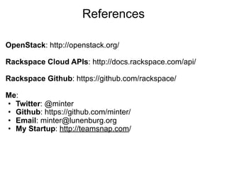 OpenStack APIs: Present and Future (Beta Talk) | PPT