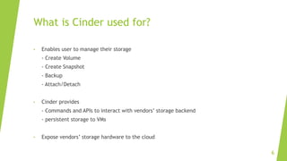 OpenStack Block Storage (Cinder) documantation | PPT
