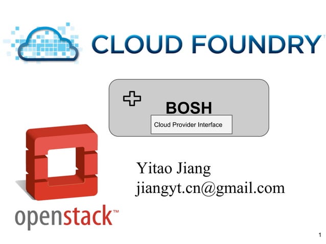 Openstack CPI cloudfoundry | PPT