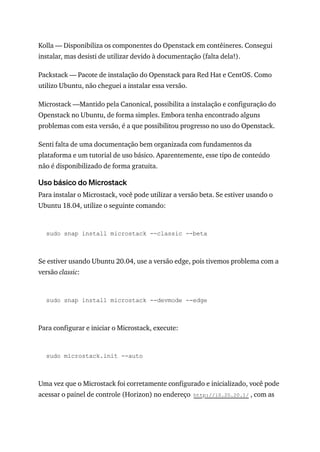 Primeiros passos com Openstack | PDF
