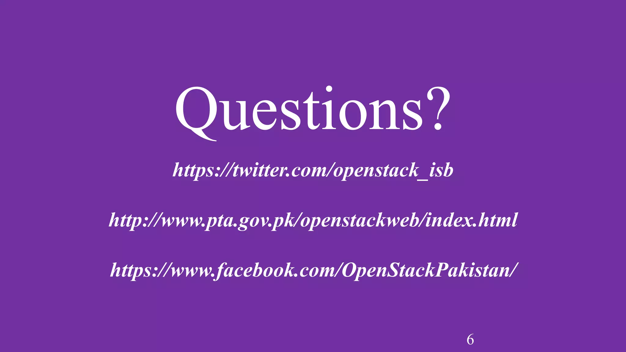 Openstack Workshop Pakistan (hands on session) | PPT