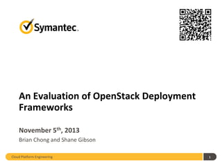 An Evaluation of OpenStack Deployment Frameworks | PPT