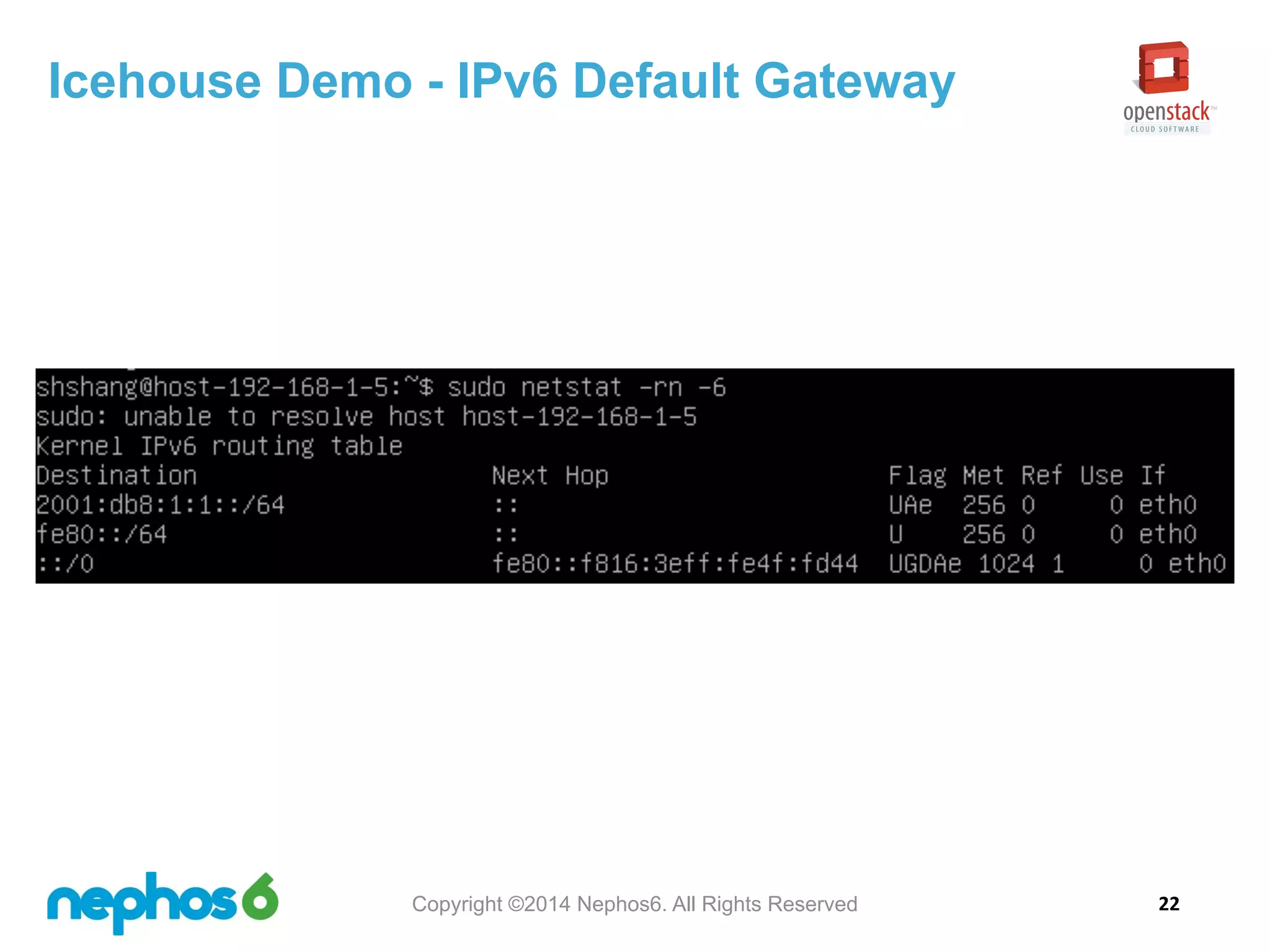 OpenStack Icehouse Over IPv6 | PPT