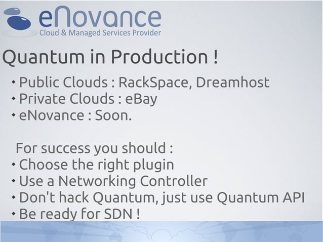 OWF12/Open Cloud Strategies Openstackinaction enovance | PDF | Cloud Computing | Internet